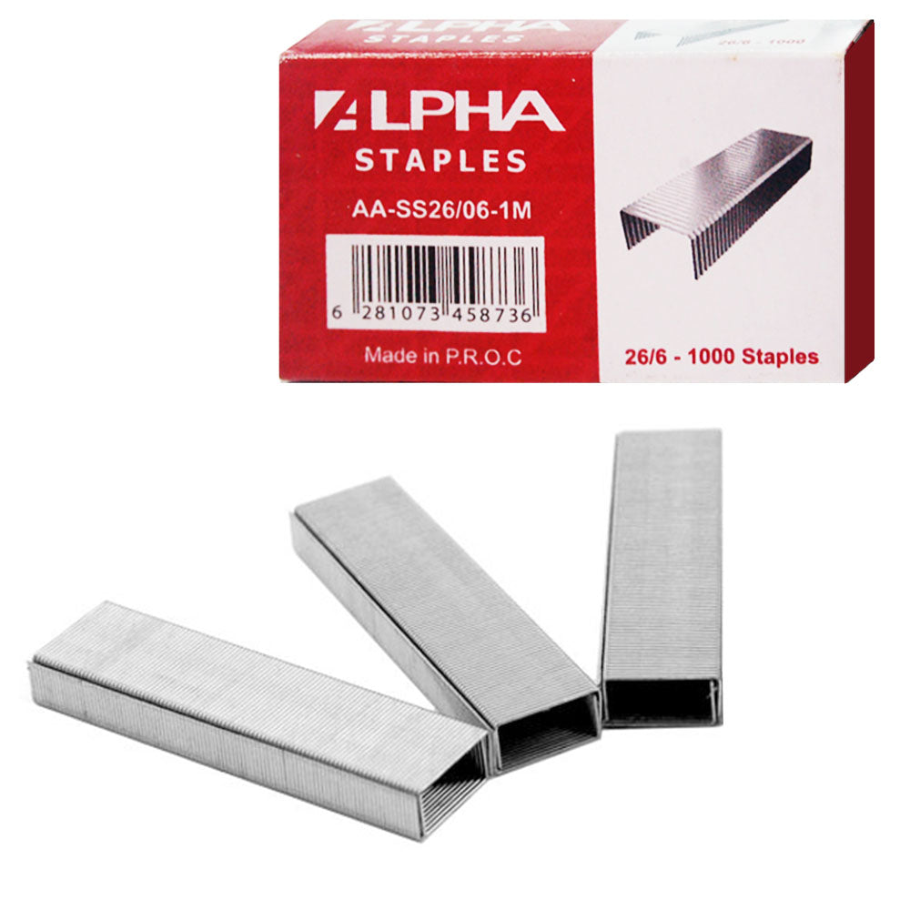 Alpha (AA-SS26/06-1M) 1000PCs 26/6 Staples– Asters Maldives