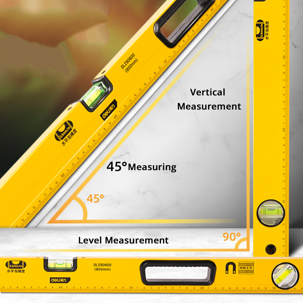 Deli Tools (DL290800) 80cm Aluminum Spirit Level– Asters Maldives