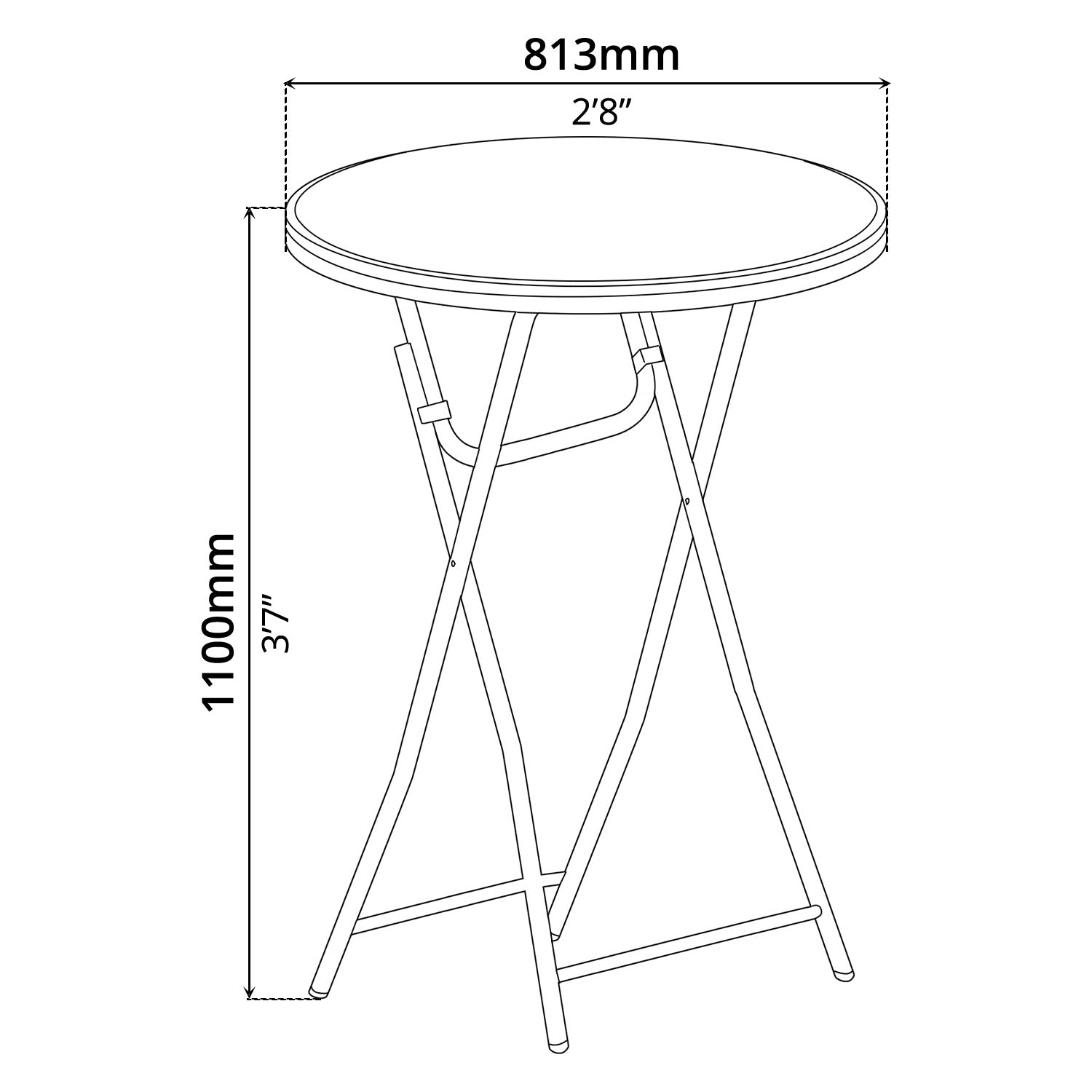 Bar Folding Table (Ø2'8") | Asters Maldives