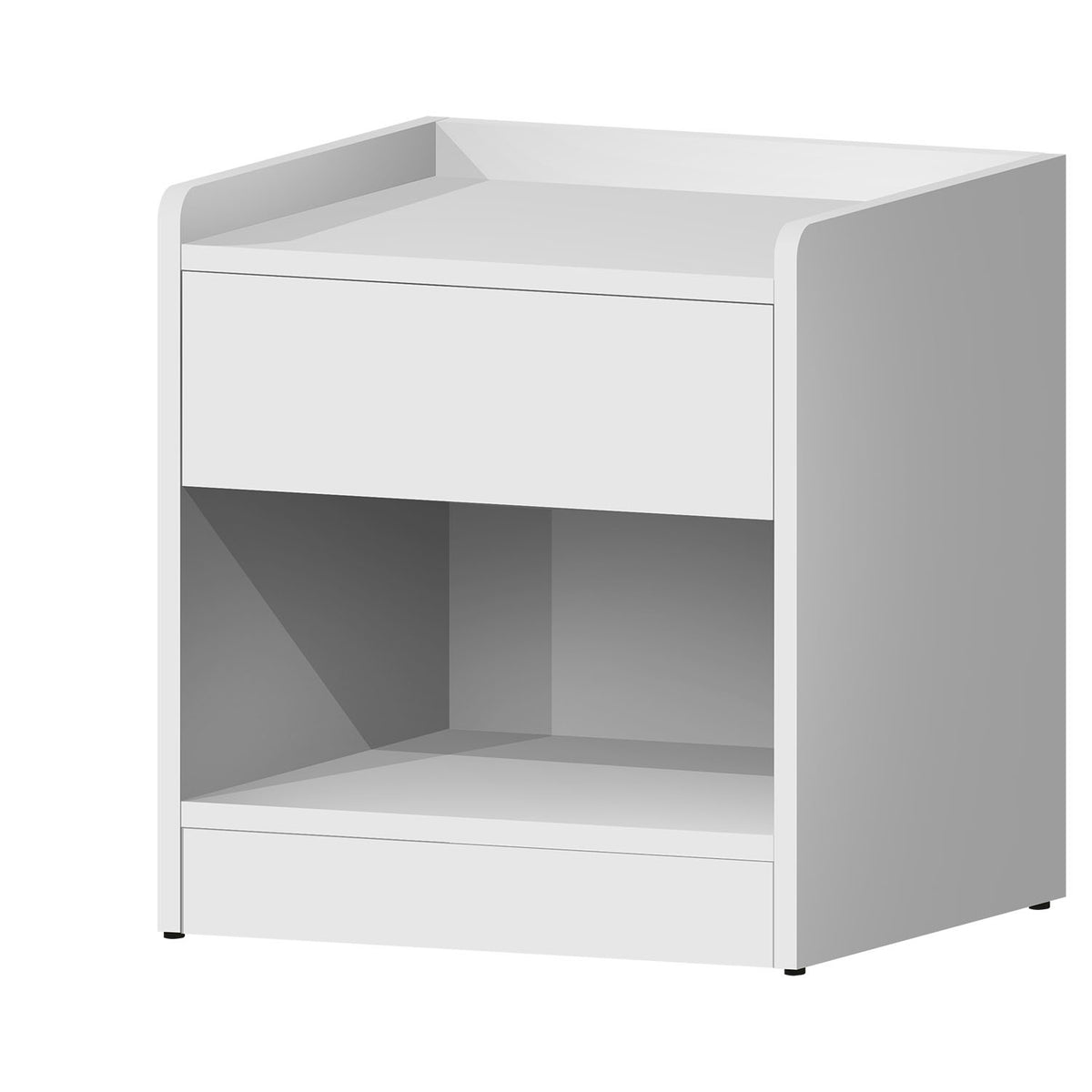 BNF (NS-400) Bedside Table with 1-Drawer, White– Asters Maldives