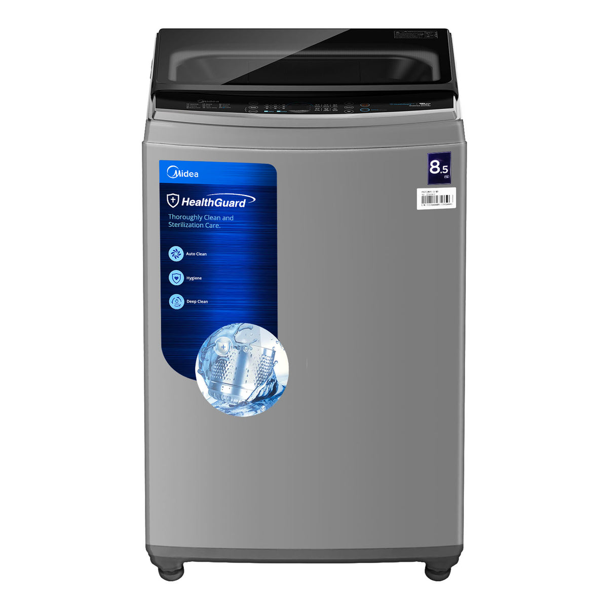 Midea (MA200W85) 8.5kg Top-Loading Washing Machine, Grey– Asters Maldives