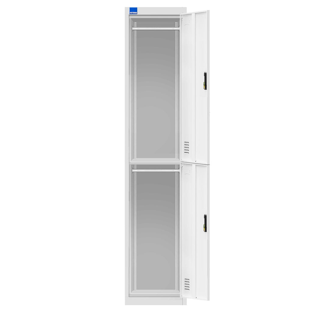 Asters (CC-A2T-W) Steel 2 Comp. Locker with Key Lock, White– Asters ...