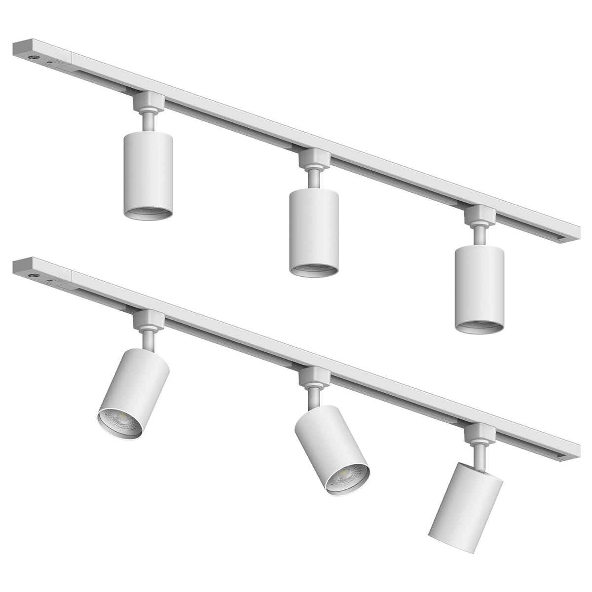 A-Value (GU10 BASE) Track Light with 3 Lamp Heads, White– Asters Maldives
