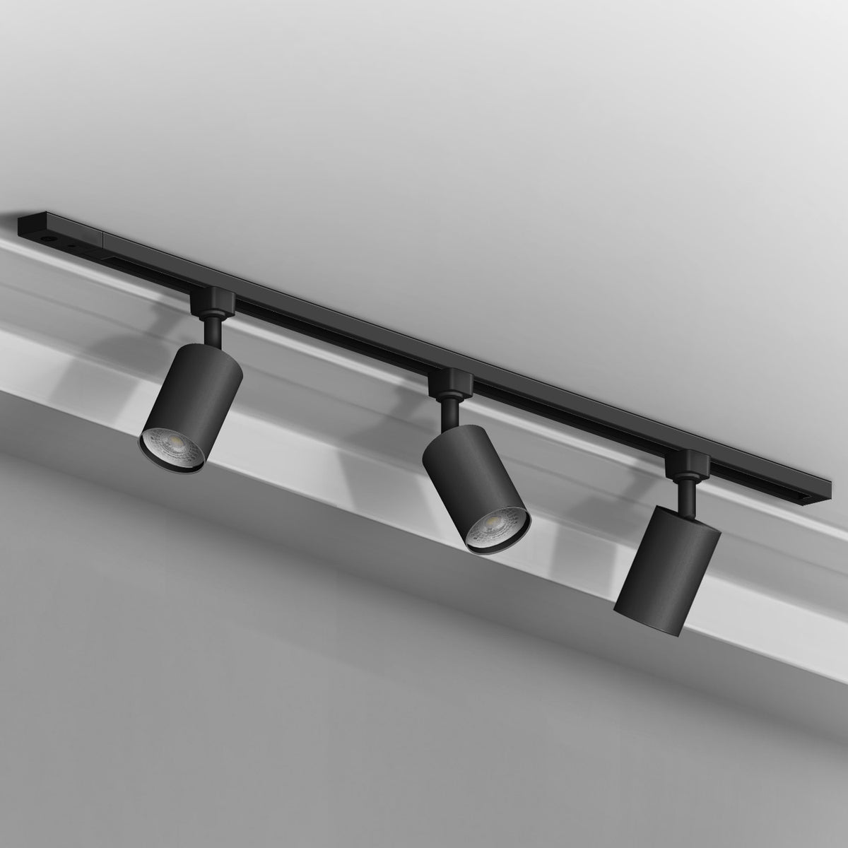 A-Value (GU10 BASE) Track Light with 3 Lamp Heads, Black– Asters Maldives