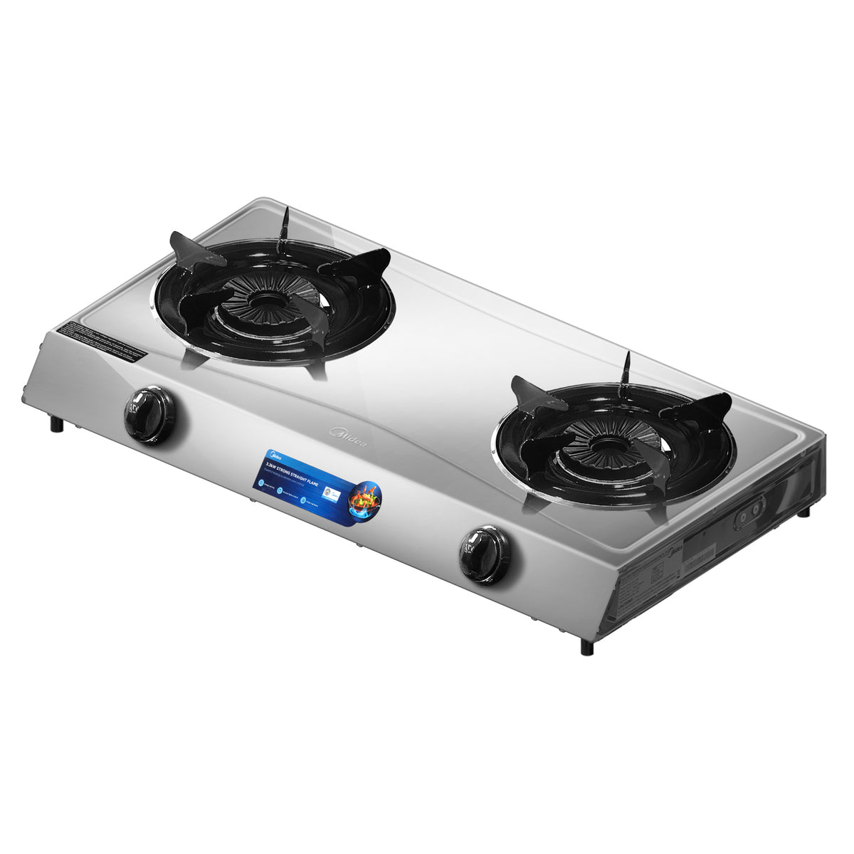 Midea (MGS-T2133S) SS Double Burner Gas Stove, Silver– Asters Maldives
