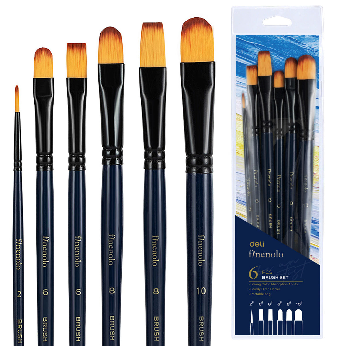 Deli (C278) 6PCs Watercolor Brush– Asters Maldives