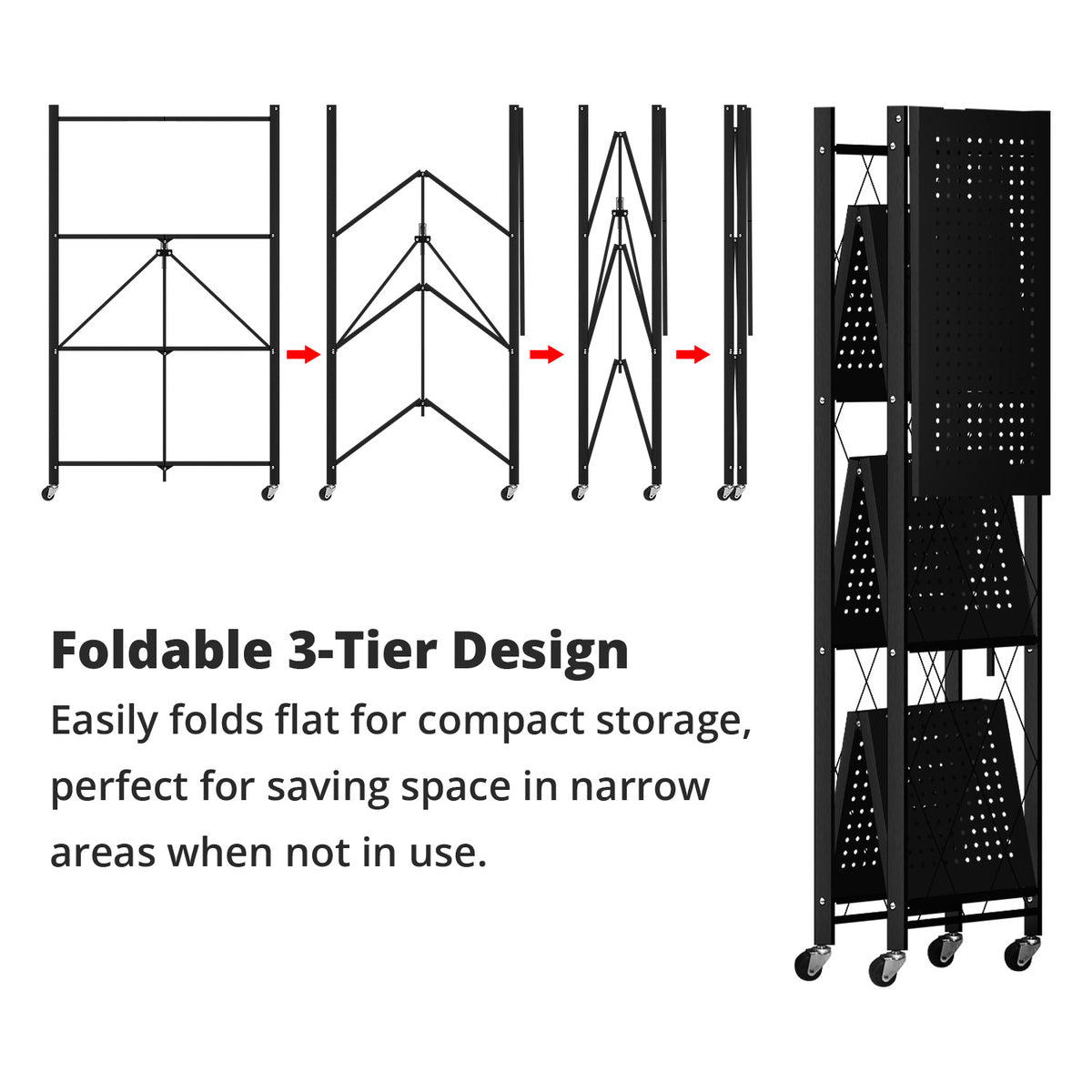 FH (ZD-710-4) 4-Tier Carbon Steel Storage Rack, Black– Asters Maldives
