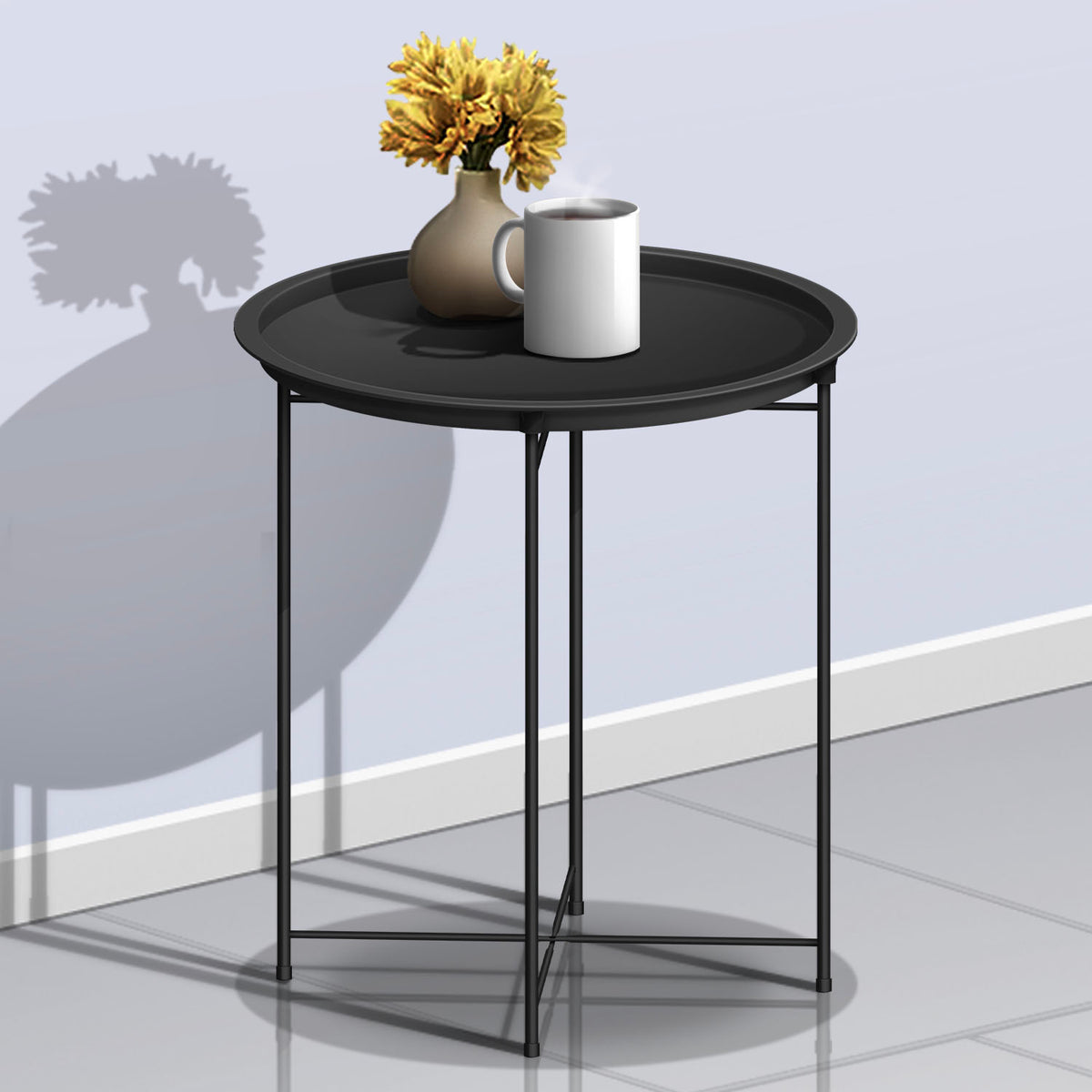 GDX (YZ4751S) Plastic + Steel Tube Side Table, Black– Asters Maldives