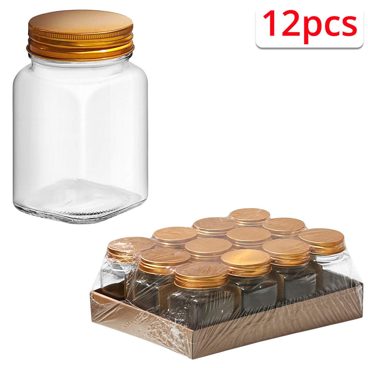 A-Value (GF380) 12PCs 380ml Glass Jar with Lid– Asters Maldives