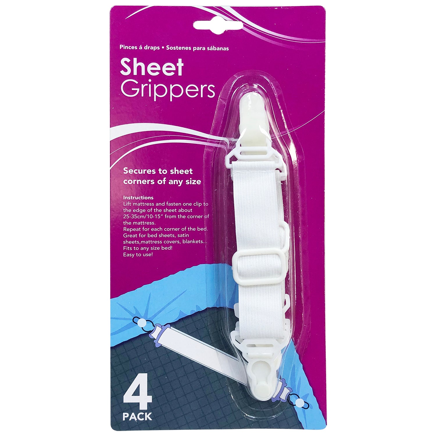 Bed sheet grippers store